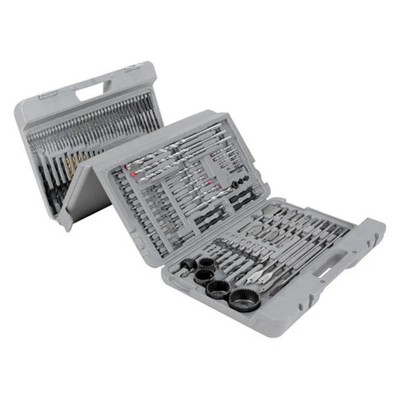 Performance Tool 204-Piece Drill & Driver Bit Set w Four Panel Case ...