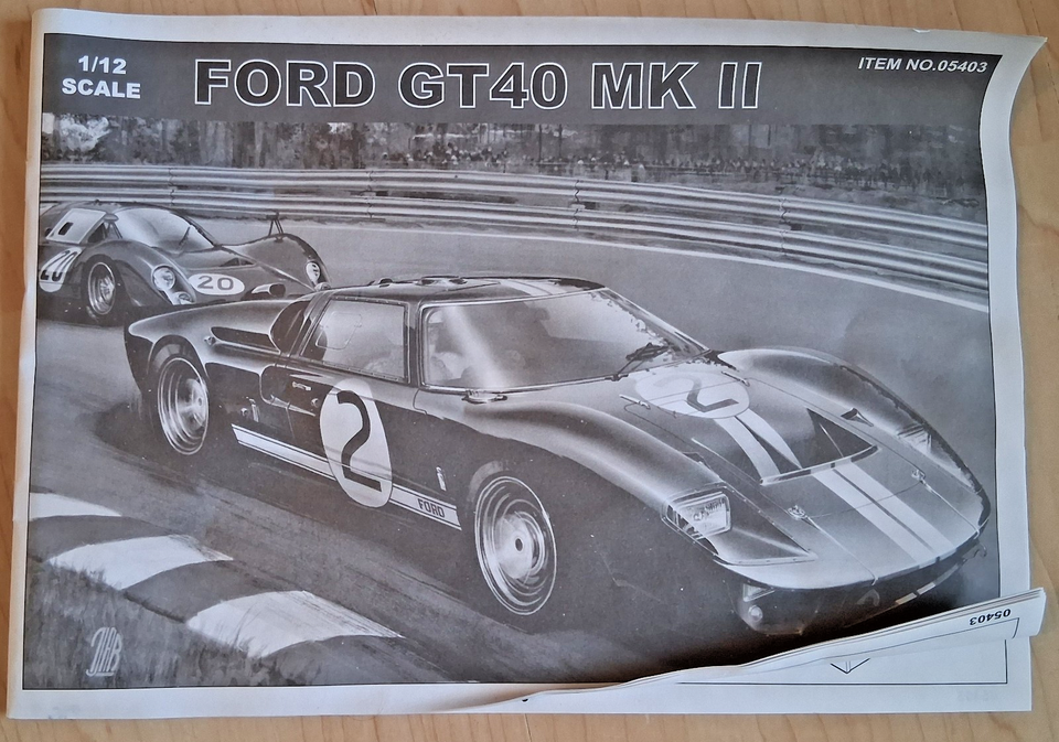 1966 Ford GT40 MK II Le Mans Winner MK2 1:12 Model Kit Trumpeter 05403 ...