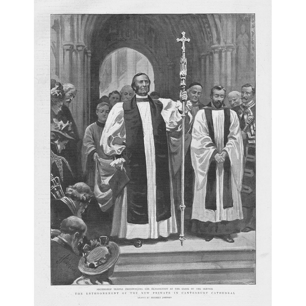 CANTERBURY Archbishop Temple Pronouncing the New Primate - Antique ...