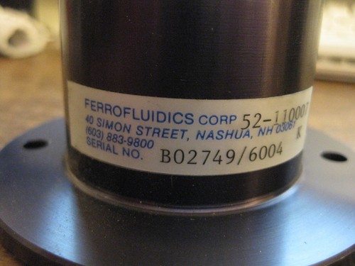 FERROFLUIDICS ROTARY FEED THROUGH STAINLESS STEEL 52-110007 Sputtering ...