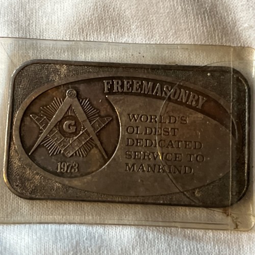 1973 Freemasonry US Silver Corp USSC .999 Fine Silver Bar 1 Troy oz | eBay