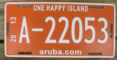 2013 Aruba License Plate "One Happy Island" A-22053 | eBay