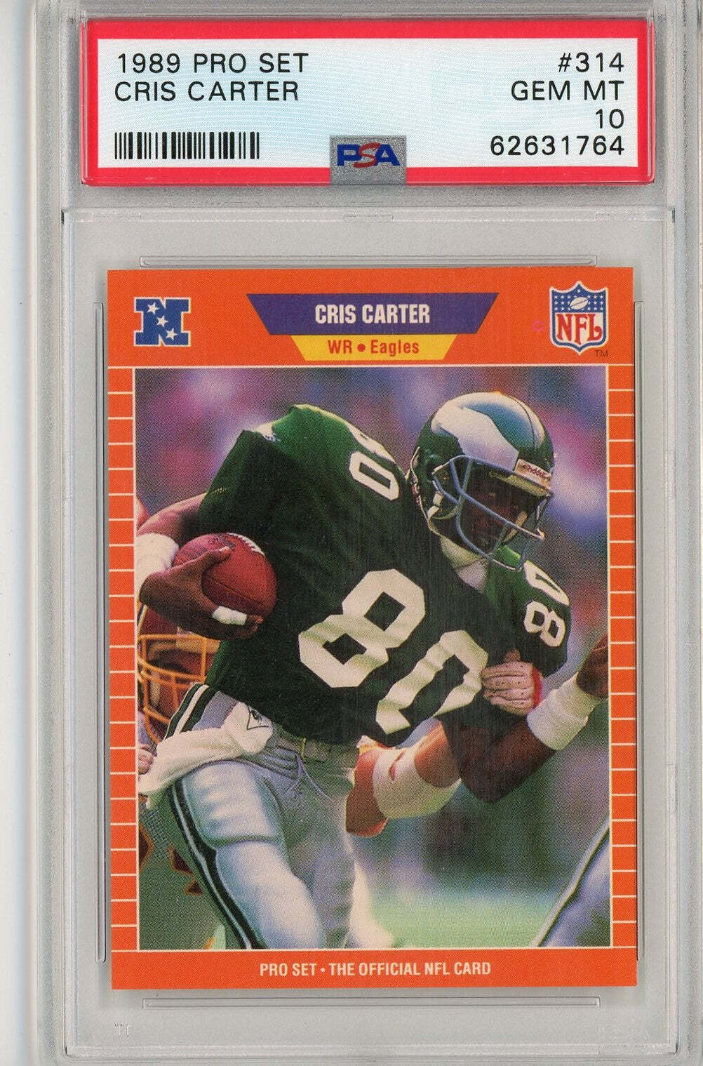 Graded 1989 Pro Set Cris Carter #314 Rookie RC Football Card PSA 10 Gem ...