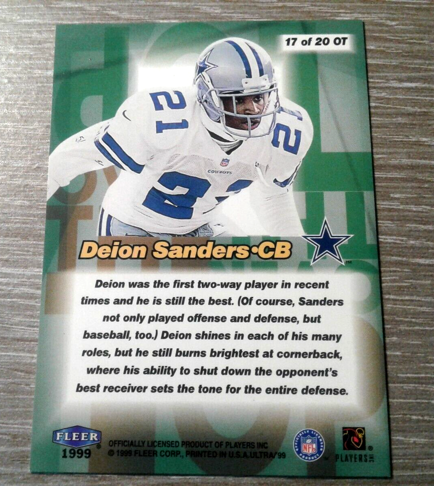 1999 Ultra Over the Top Deion Sanders #17 OT Dallas Cowboys | eBay