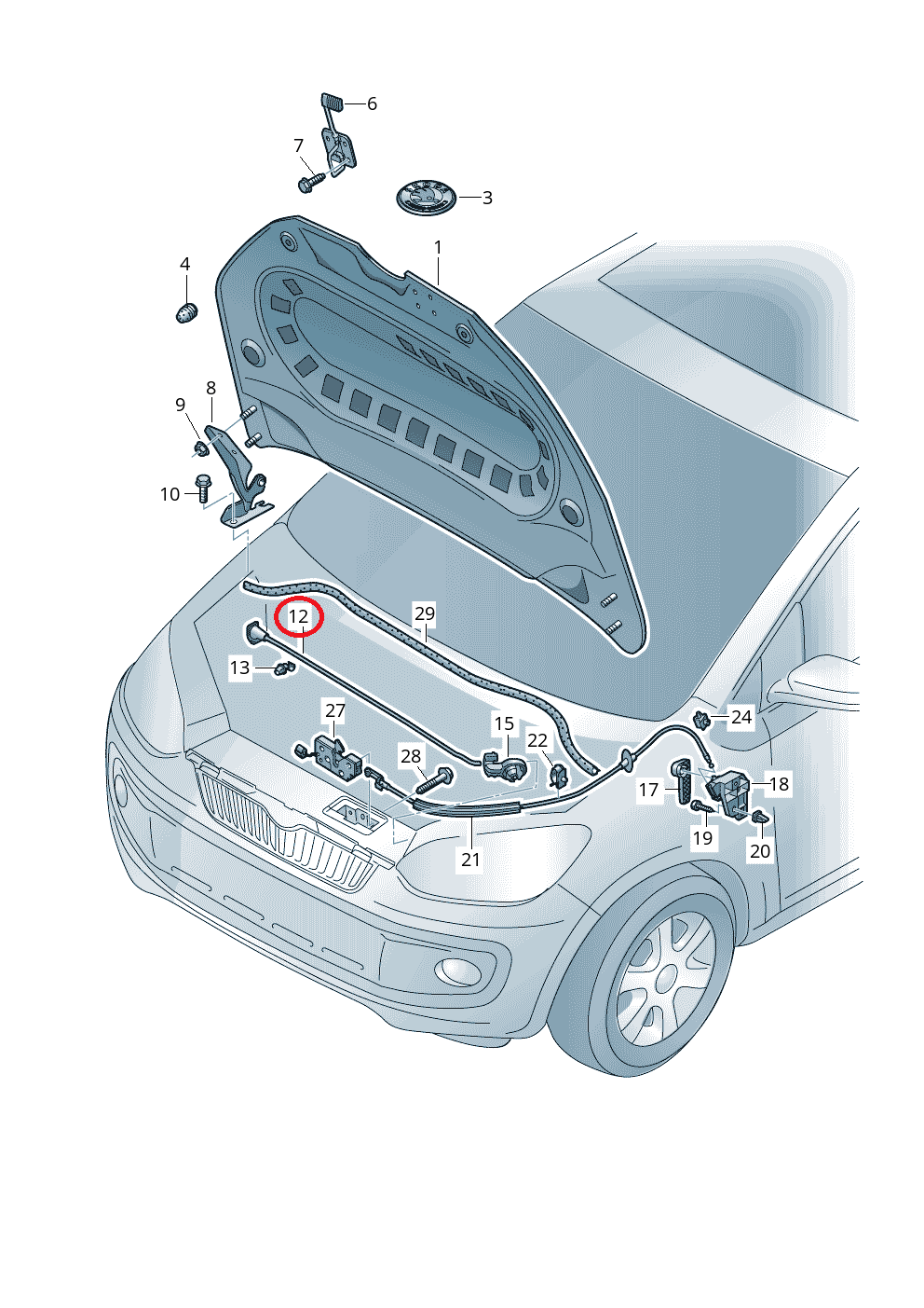 NEW GENUINE AUDI VW UP SEAT MII SKODA CITIGO E-CITIGO BONNET HOOD ...