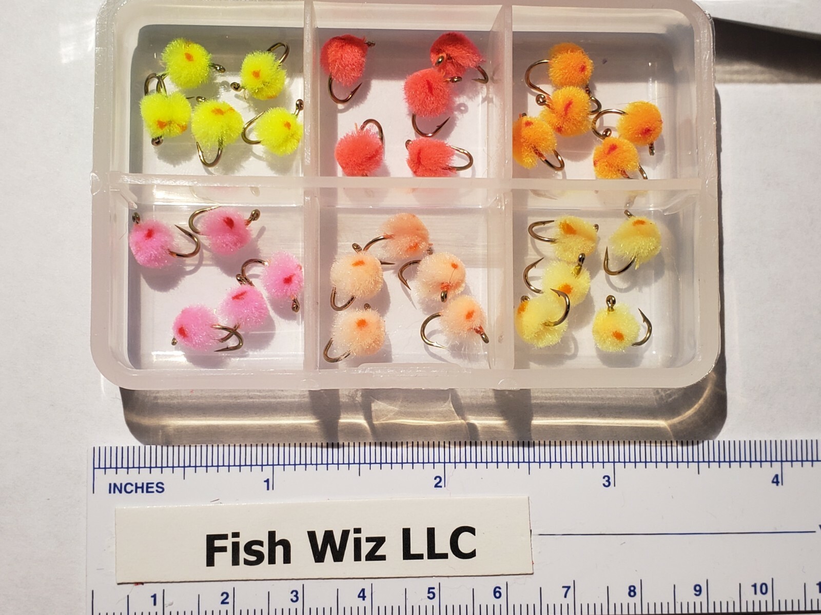 Glo Bug Egg Flies 30 Piece: Size 14 in 6 sweet colors with box | eBay