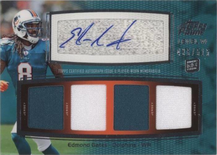 2011 Topps Prime - Level VI Autographed Relic Edmond Gates #PVI-EG /515 ...