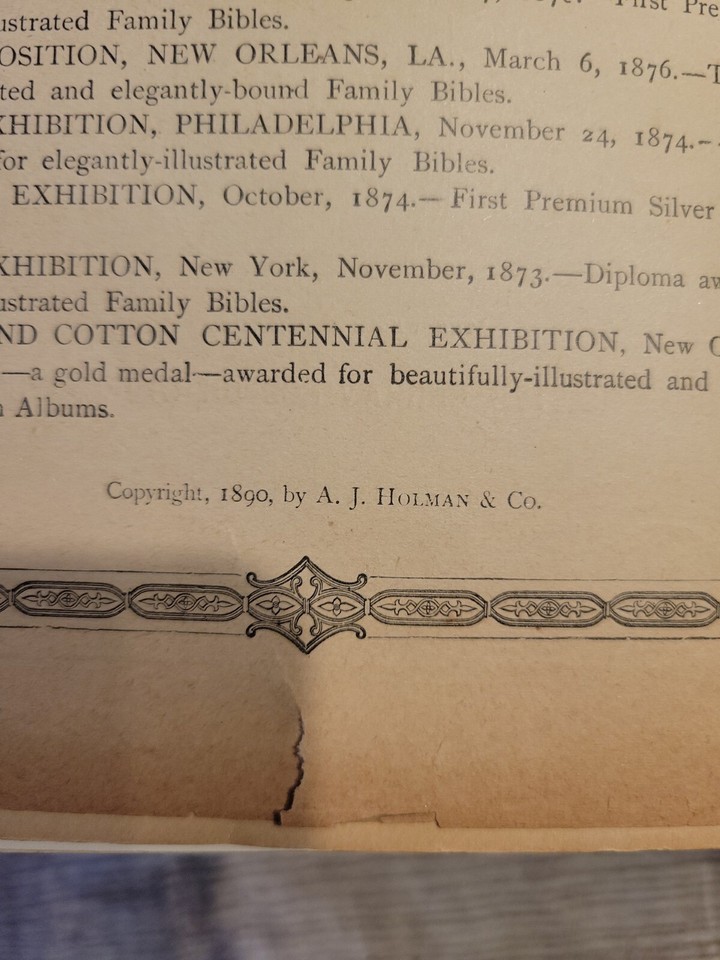 Large Antique Holy Bible 1890 Family Bible A.J. Holman Bible RARE | eBay