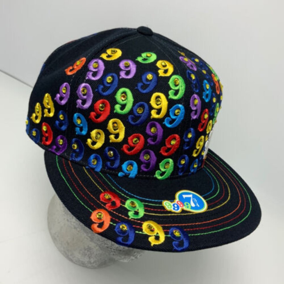 Gino Green Global Black Rinestone Multicolor 59FIFTY Hat NWT | eBay