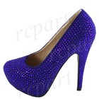 New women's shoes stilettos rhinestones high heel pumps wedding prom ...