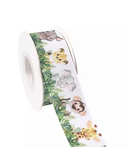 3 yards 7/8" Safari/Jungle/Animals Grosgrain Ribbon | eBay