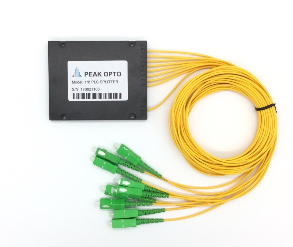 1X8 PLC optical splitter, planar waveguide-type optical splitter SC SC ...