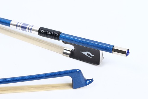 4/4 Violin Bow Blue Carbon FIber Ebony Frog Bows Hair Bowhead Blossom ...