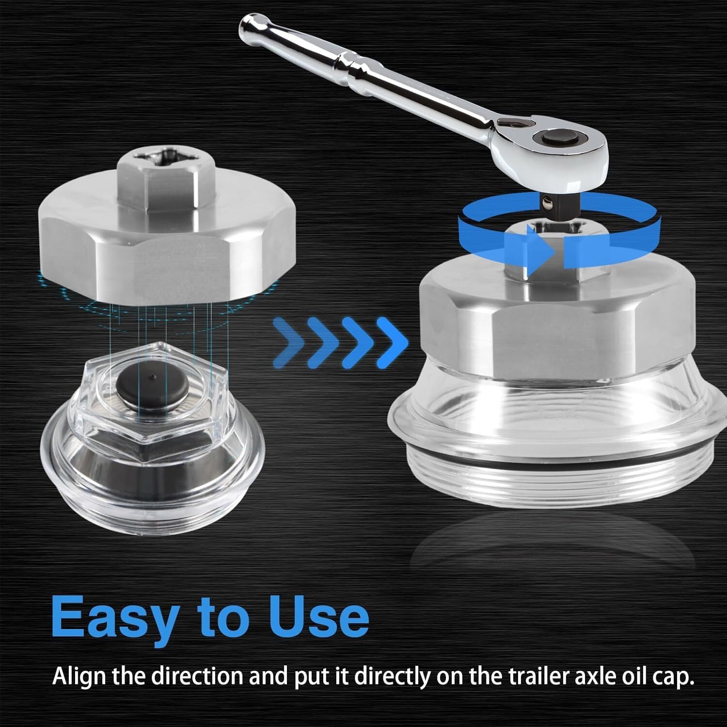 Trailer Axle Hub Oil Bath Cap Wrench for Dexter 9K 10K 8-415 2009+, 8 ...