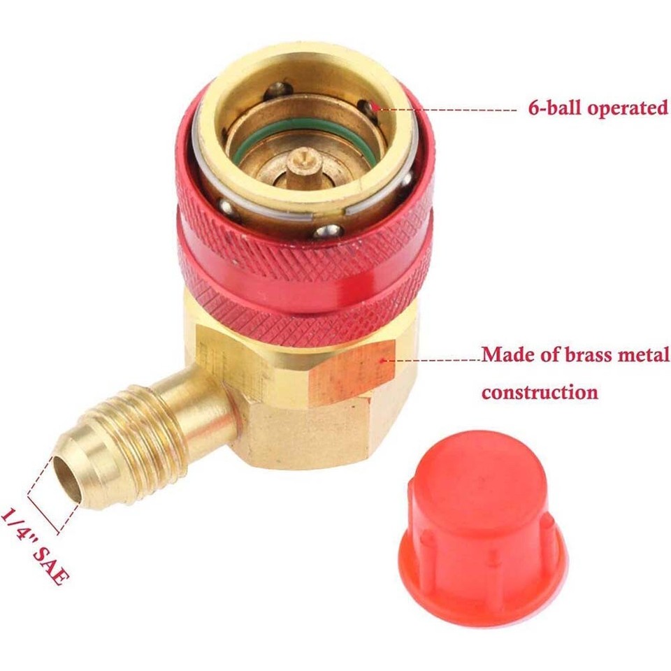 2PCS Quick Coupler Adapter HVAC A/C Manifold T Connector 1/4" SAE High ...