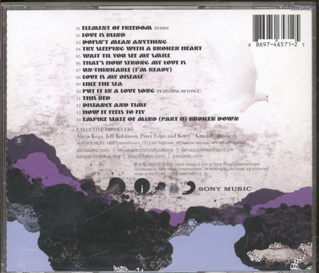 Alicia Keys Element of Freedom CD Europe Sony 2009 Has info-sticker on ...
