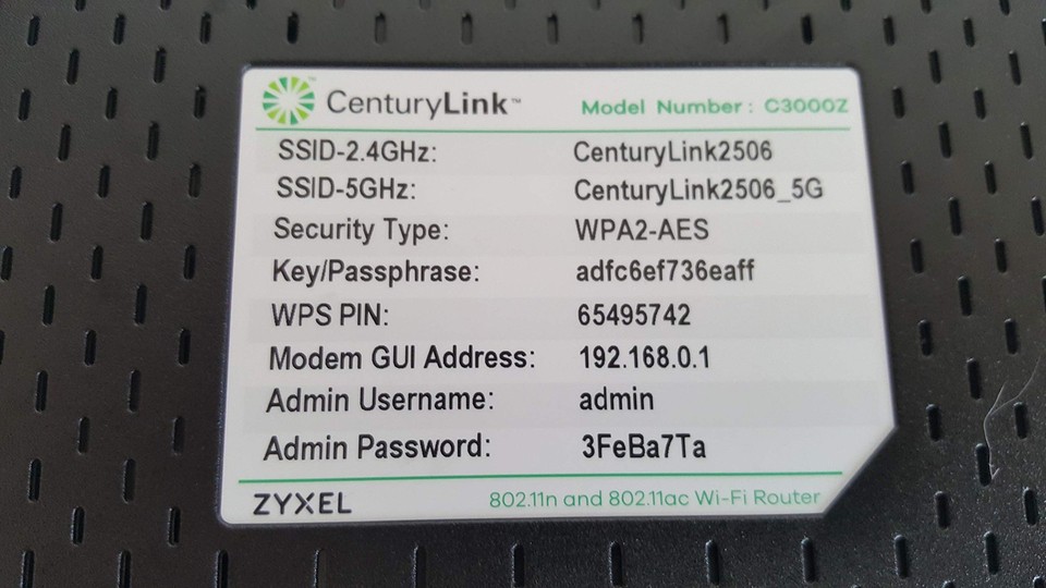 Zyxel C3000z Modem Centurylink | eBay