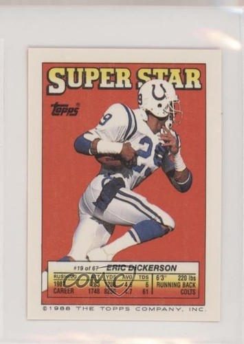 1988 Topps Super Star Sticker Back Cards ( 175) Eric Dickerson John ...