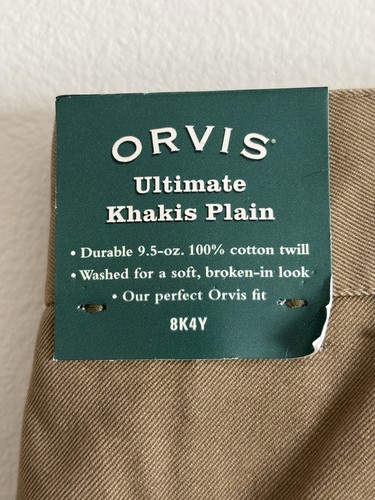NWT Orvis Ultimate Khakis Mens Pants 42W Cotton Twill Tan Outdoor ...