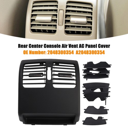 Rear Center Console Air Vent AC Panel Cover Black For Benz C-Class W204 ...