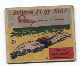 Ripley's Believe It Or Not! Gum Card #24 - Dead Man Wins A Fight | eBay