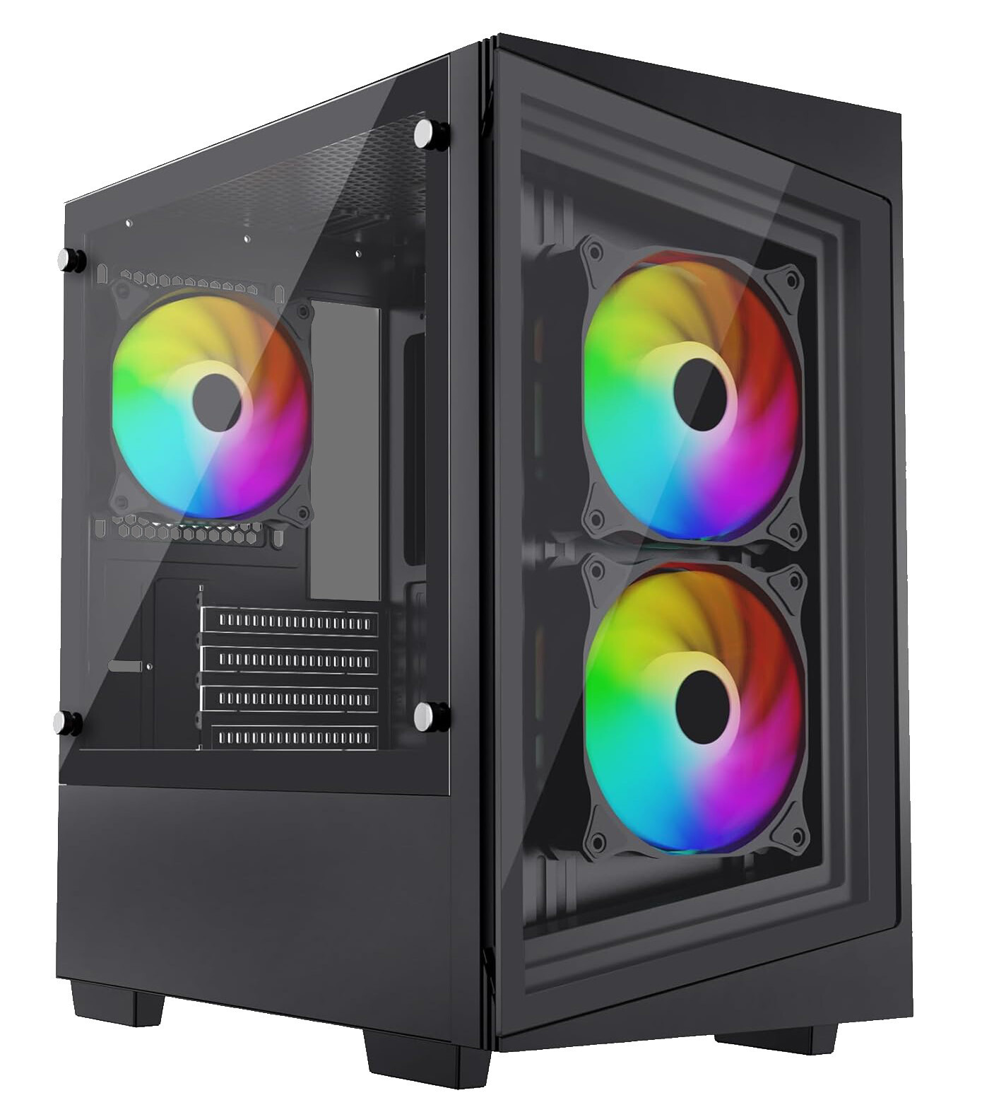 iONZ KZ-G1, PC Gaming Case Micro ATX Mini Tower - Temp Glass, ARGB PWM ...