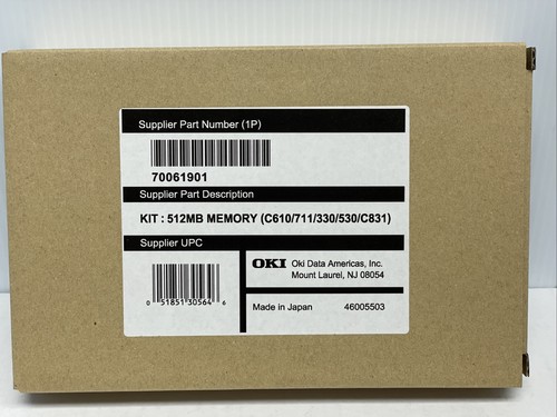 70061901 512MB Memory for OKI Printer C610/711/330/530/C831 Original ...