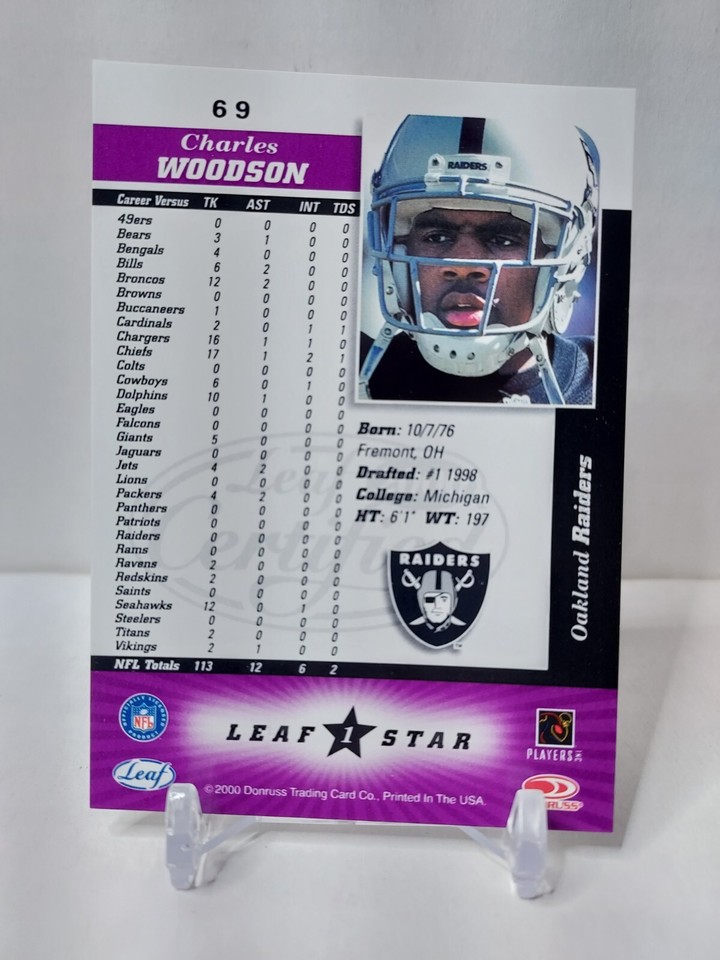 2000 Leaf Certified Football #69 Charles Woodson Oakland Raiders | eBay