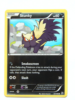 Stunky 53/106 (NM, Pokemon Card, XY Flashfire, 2014, Darkness, Common ...