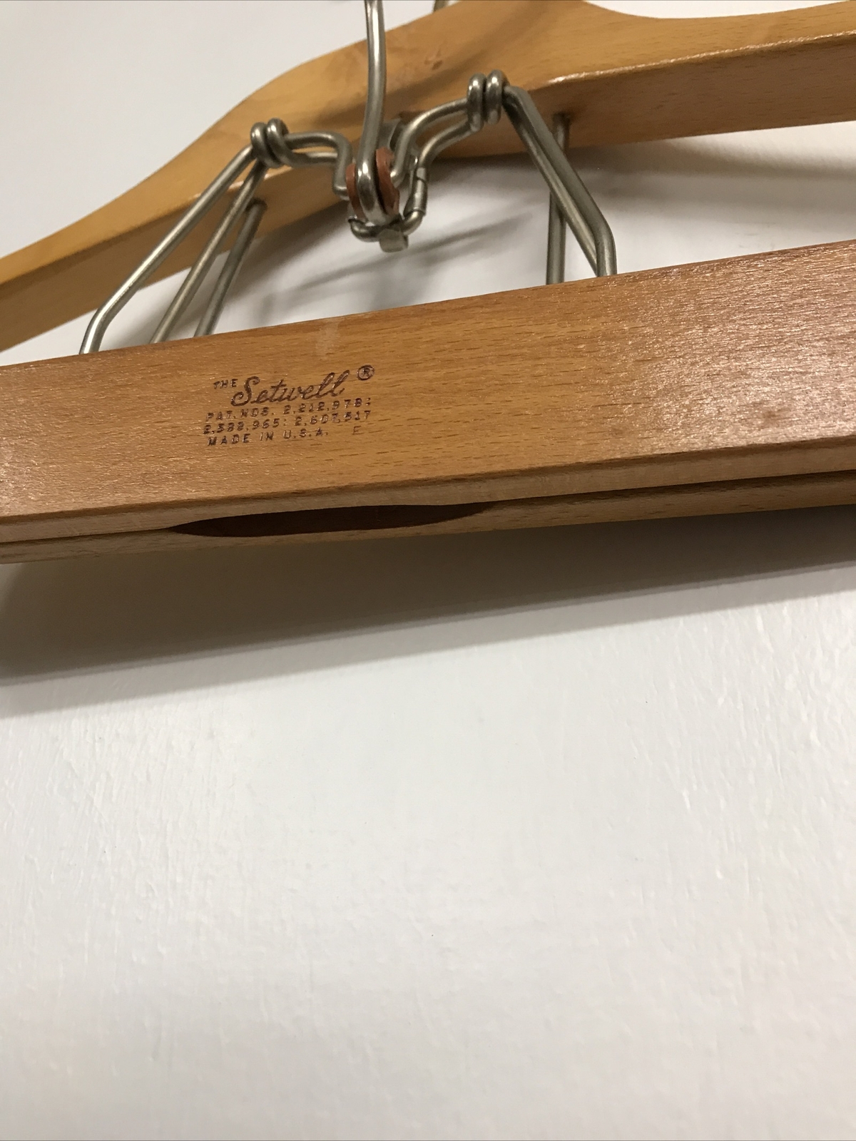 Vintage Setwell Garment Clamp Hanger Wood Hanger | eBay