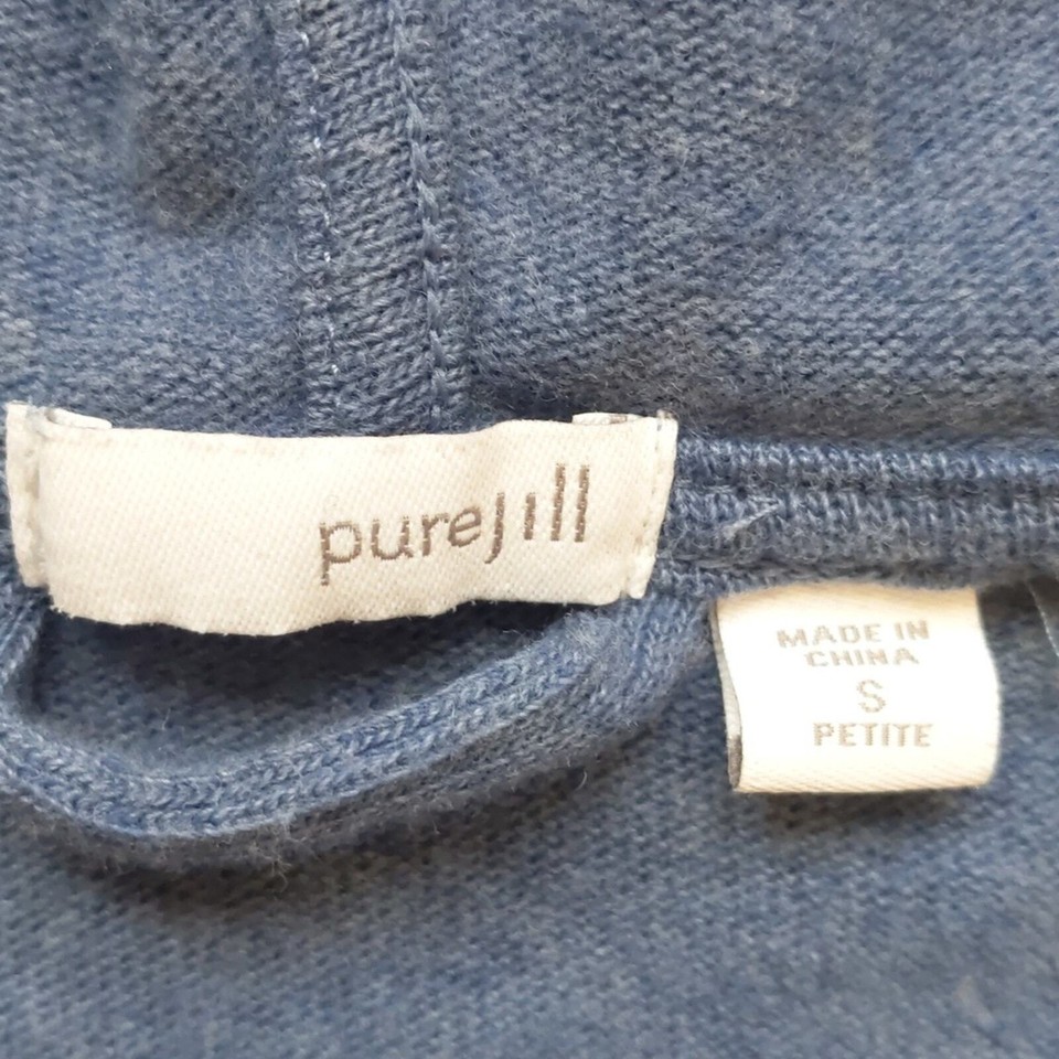 Pure Jill J. Jill Long Snap Hooded Cardigan Sweater - Long French Blue ...