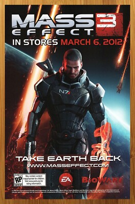 2011 Mass Effect 3 Print Ad/Poster PS3 Xbox 360 Wii U Video Game Promo ...