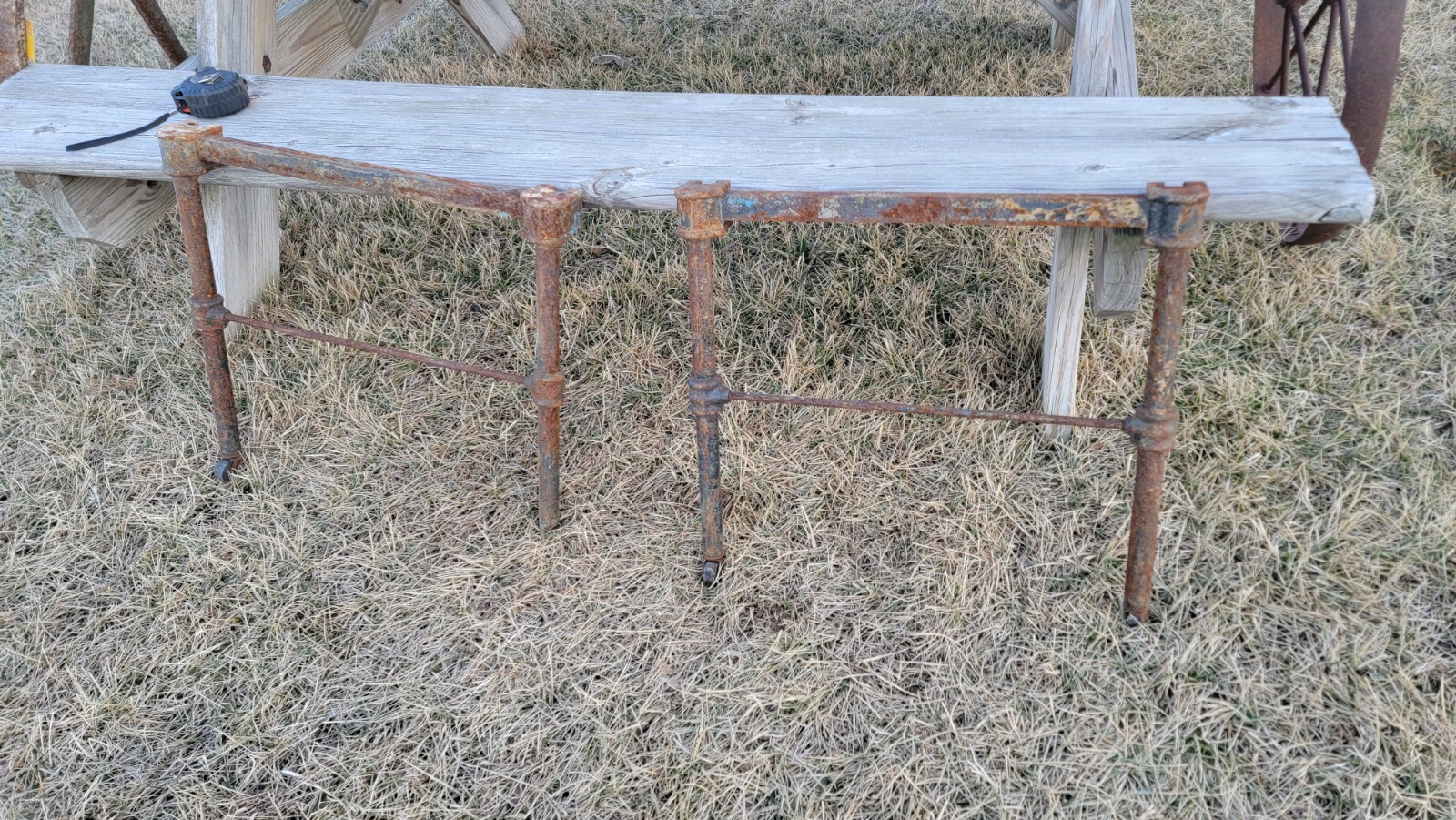 Antique Cast Iron Casket Mover Legs Vintage Rustic Coffin Metal Table ...