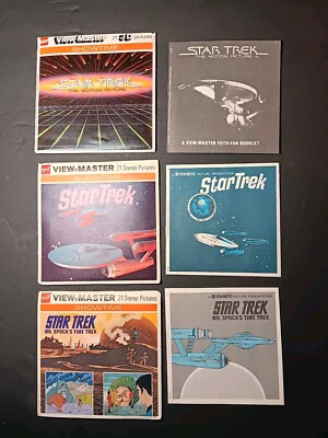 GAF VIEW MASTER STAR TREK 3 × 3 LOT + BOOKLETS - MOVIE, SPOCK TIME TREK ...