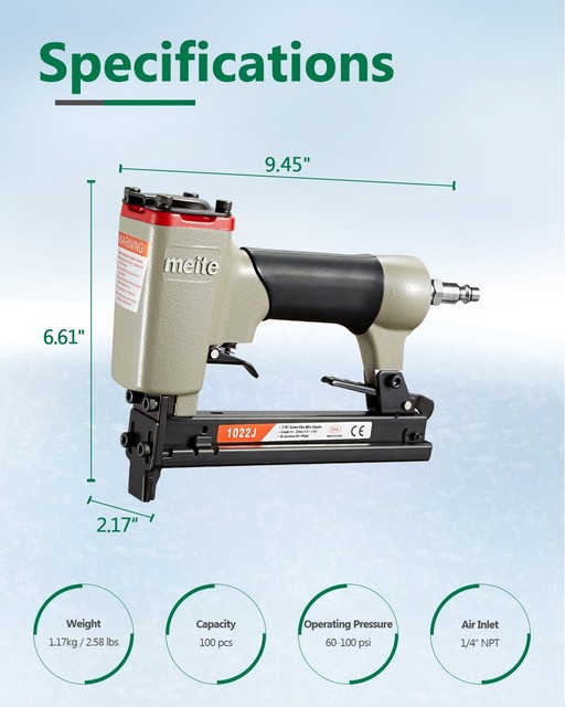 Air Nailer Accessories meite 1022J Upholstery Stapler- 20 Gauge 3/8 ...