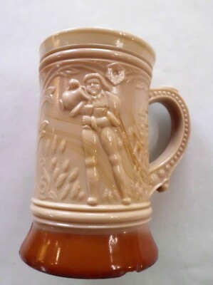 Indiana Greentown 'Outdoor Drinking Scene' Mug 4 1/2", Chocolate Glass ...