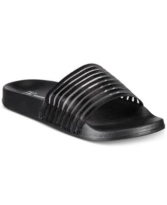 MSRP $30 I.n.c. Metallic Mesh Stripe Slides Black Size Medium | eBay