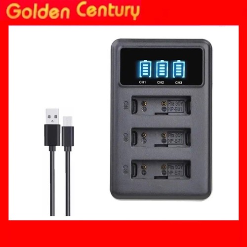 Slim LED Triple Battery Charger for Sony NP-BX1 Type X CyberShot DSC ...