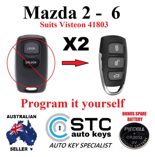 2 MAZDA 2 6 REMOTES KEYL ESS ENTRY FOB 2002 2003 2004 2005 NEW DESIGN ...