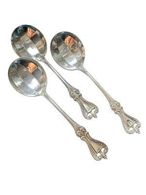 3 Sterling Silver Towle Old Colonial Round Soup Gumbo Spoons 6” | eBay