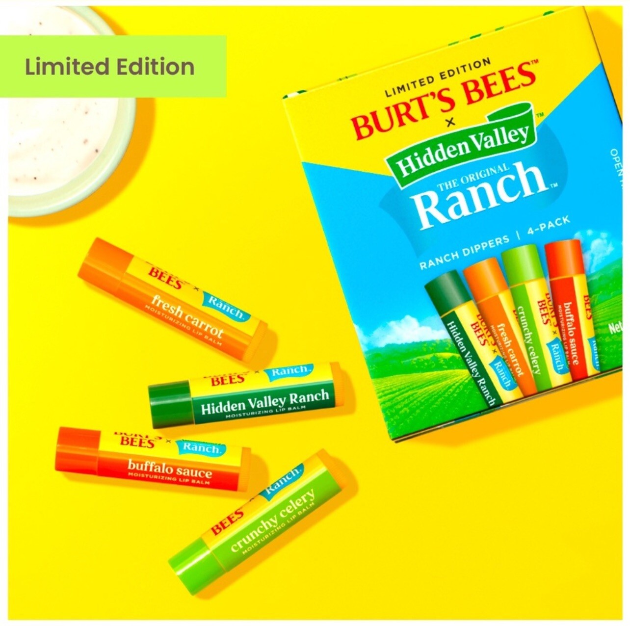 Burt’s Bees x Hidden Valley Ranch Dippers Lip Balm 4 Pack SOLD OUT ...