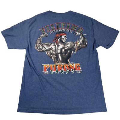 VTG Filipino Strength Purong Lakas Blue T Shirt size Large | eBay