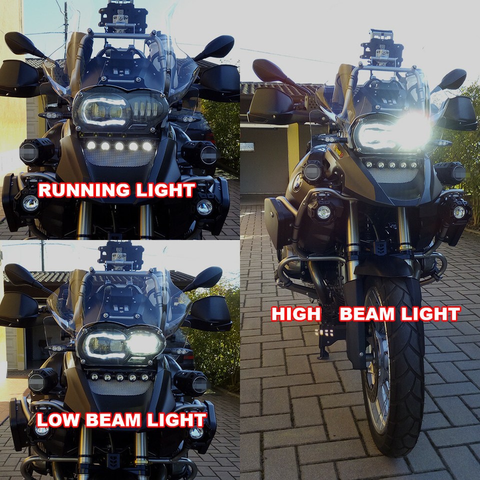 For R1200 GS 2005-2012 R1200GS Adv 2006-2013 LED Headlight Hi-Low DRL ...