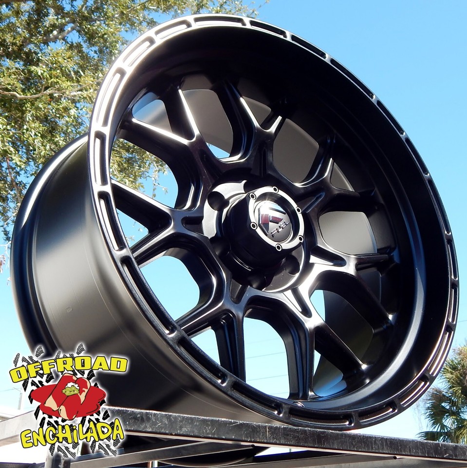 4/ 20x10" 5x5.5 Black Fuel Tech Wheels Rims 2000-2018 Dodge Ram 1500 ...