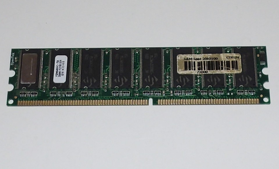 Lot of 2 SpecTek Memory DDR 256MB 184-PC2100 Desktop RAM 512MB Total ...