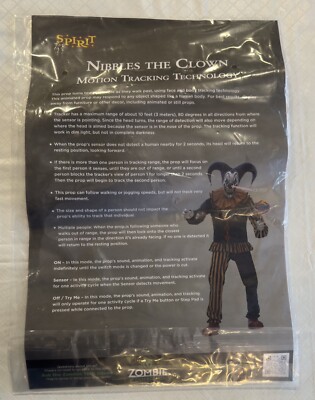 Spirit Halloween Nibbles the Clown Instructions Only In Bag | eBay