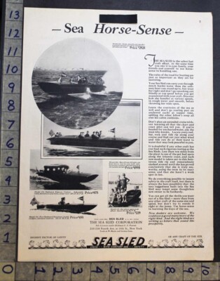 1929 SEA SLED HICKMAN RACEBOAT MOTOR MYSTIC GROTON SPORT SPEED RUNABOUT ...