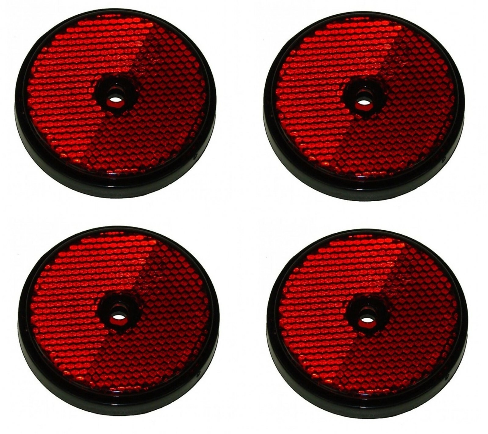 4 x ROUND RED Screw On Reflectors 72mm van trailer lorry truck | eBay