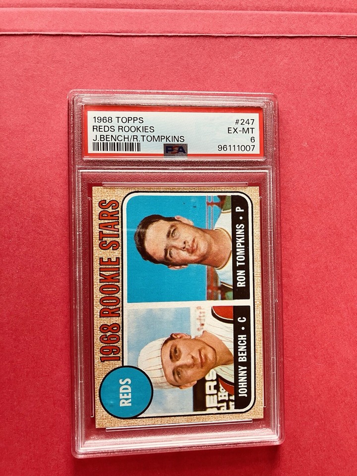1968 Topps #247 Johnny Bench RC PSA 6 EX-MT HOF Cincinnati Reds Rookie ...