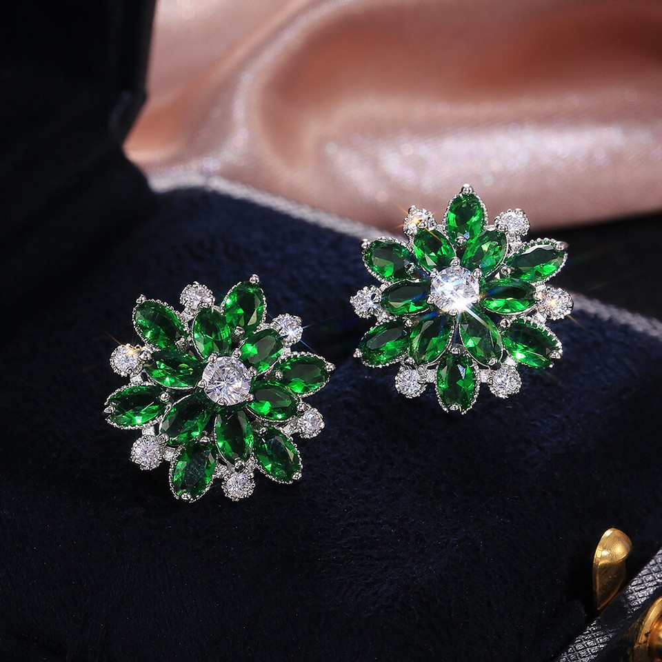 Gorgeous Stud Earring 925 Silver Filled Wedding Jewelry Cubic Zircon A ...